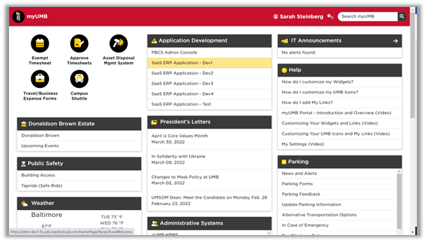 myUMB Portal Overview - Center for Information Technology Services